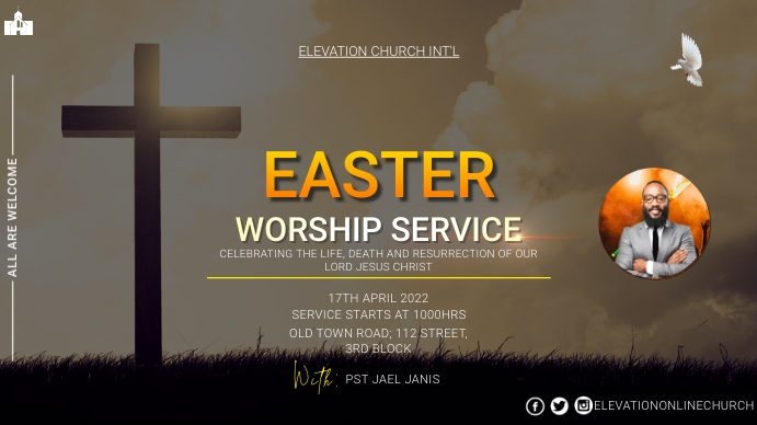 EASTER WORSHIP SERVICE Template | PosterMyWall