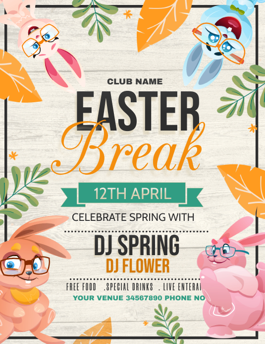 Copy of Orange Break Spring Easter Flyer | PosterMyWall