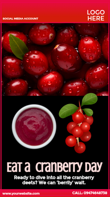Plantilla de eat a cranberry day poster | PosterMyWall