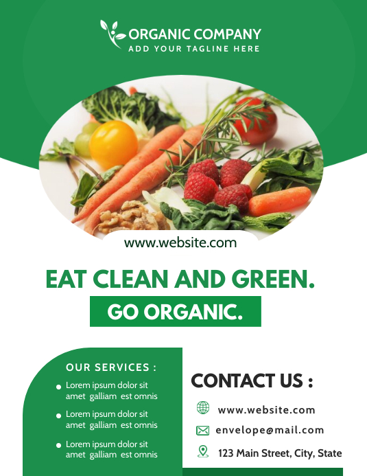 eat clean and green flyer advertisement Template | PosterMyWall