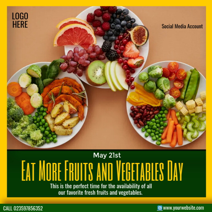 Copy of eat more fruits and vegetables day | PosterMyWall