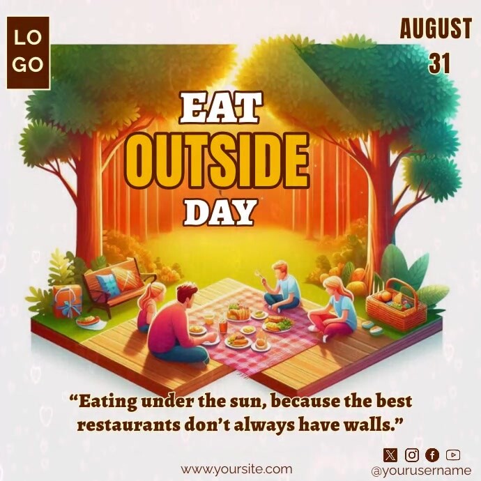Eat Outside Day Template | PosterMyWall