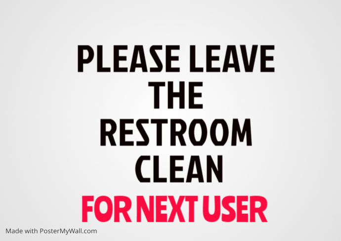 clean toilet sign poster | PosterMyWall