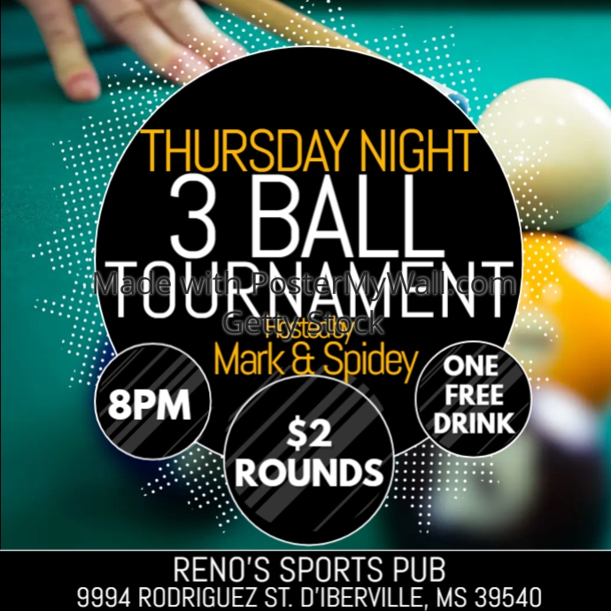 Pool Tournament Video Poster | PosterMyWall