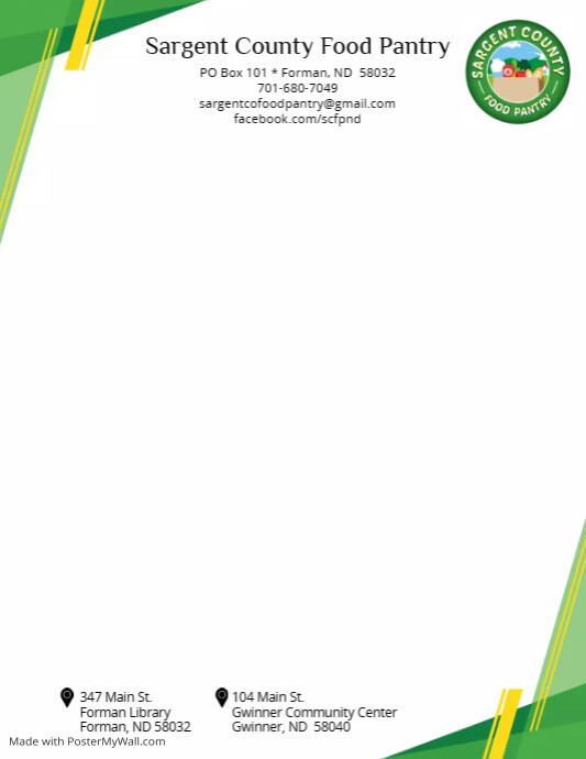 SC Food Pantry Letterhead | PosterMyWall
