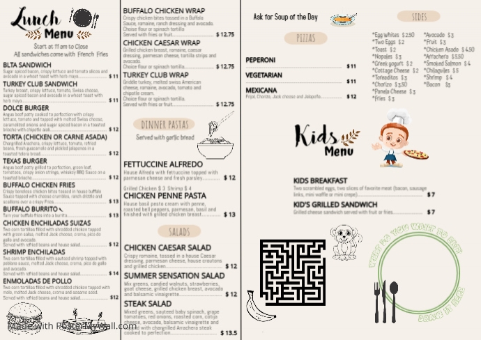 Lunch Menu | PosterMyWall