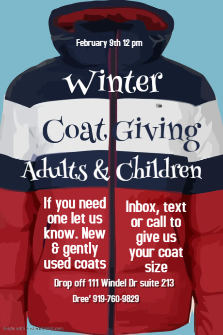 Winter Coat Drive Poster Template | PosterMyWall