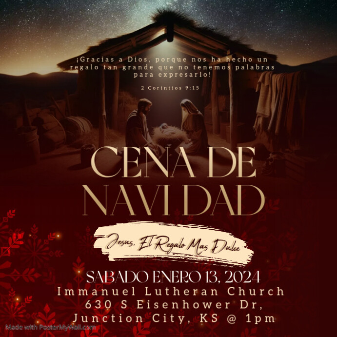 MERRY CHRISTMAS CHURCH POST TEMPLATE | PosterMyWall