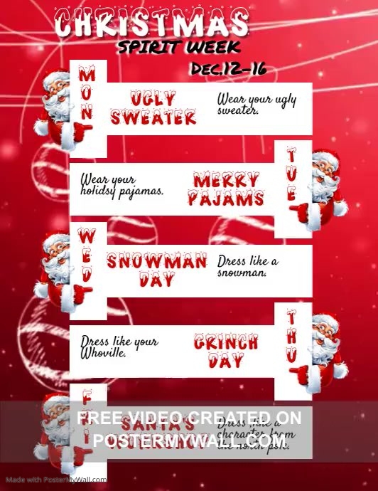 christmas spirit week, xmas spirit week (1) | PosterMyWall