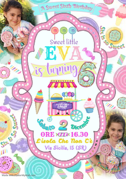 pastel Sweets Candy Invitation (8) | PosterMyWall