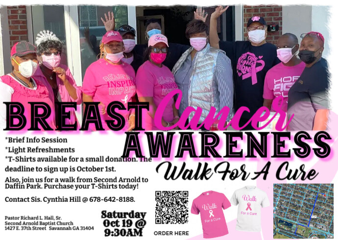 Copy of breast cancer awareness walk for the cure | PosterMyWall