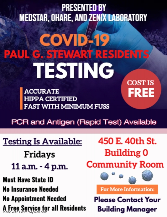 Building O Covid-19 Testing Flyer | PosterMyWall