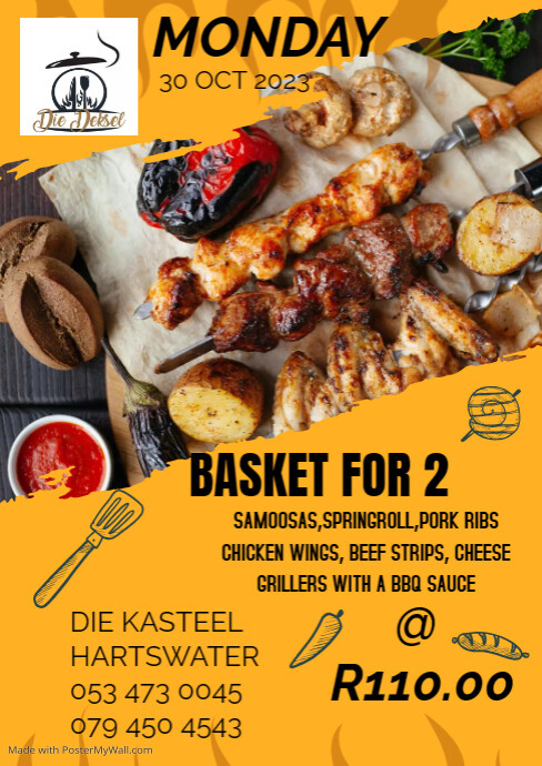 Barbeque Meat Restaurant Poster Template | PosterMyWall