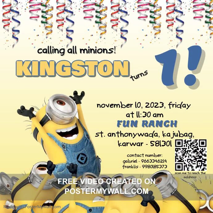 Minions Birthday Invite 4 | PosterMyWall