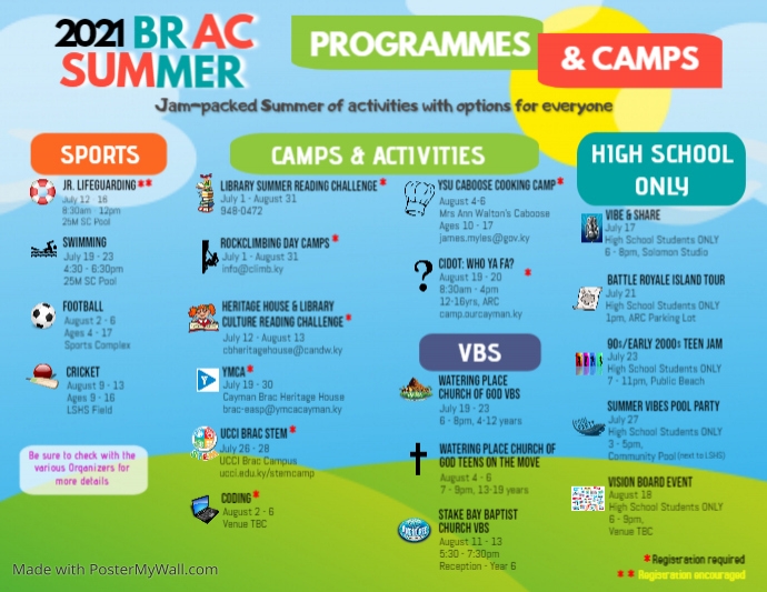 Copy of 2021 Brac Summer Camps & Programmes | PosterMyWall