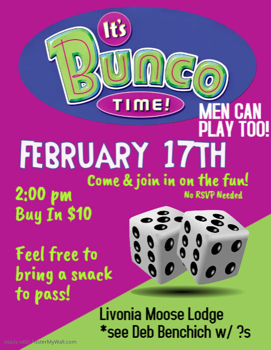 Copy of Bunco Time | PosterMyWall