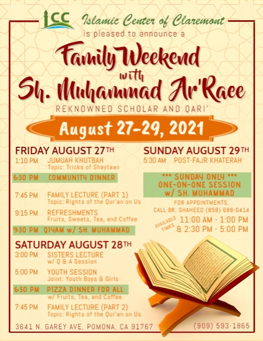 ICC Weekend (Sh. Muhammad Ar'Raee) | PosterMyWall