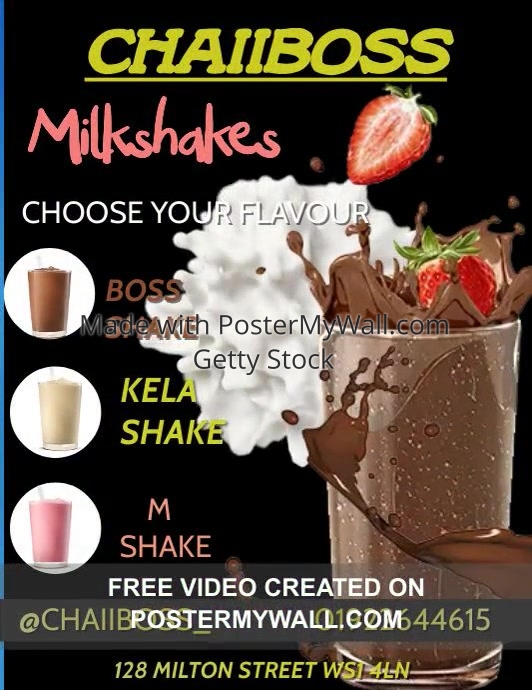 Copy of Copy of Milkshake Shop Video Flyer Template | PosterMyWall