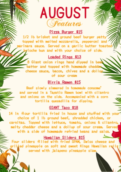 summer menu ,event, summer, party | PosterMyWall