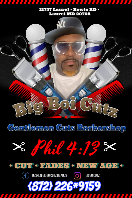 Copy of Black and Blue Barber Shop Poster | PosterMyWall