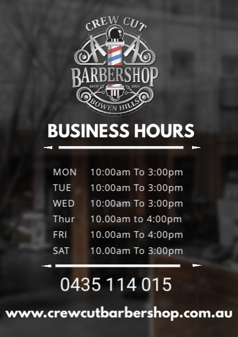 Copy of Barber Shop Business Hours Sign Template | PosterMyWall