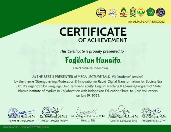 modern green and white and grey diploma certi | PosterMyWall