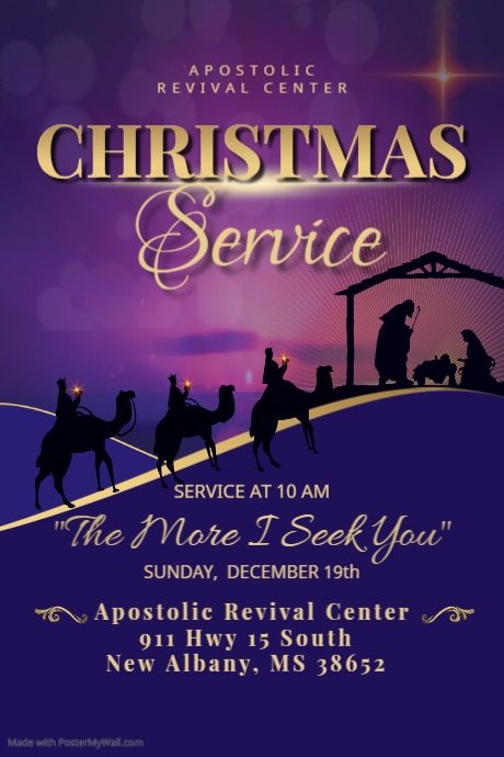 Copy of Christmas Church Service Flyer | PosterMyWall
