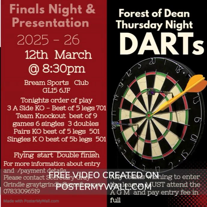 Modern Dart Tournament Square Video | PosterMyWall