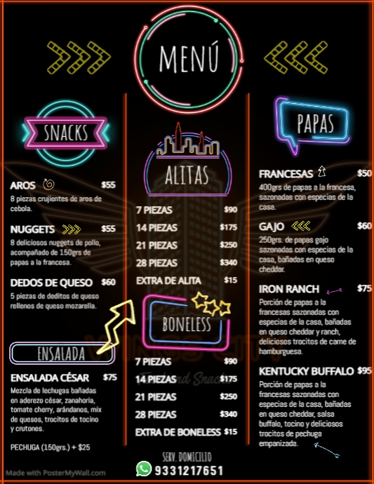 Copy of Copia de Copy of Menu | PosterMyWall