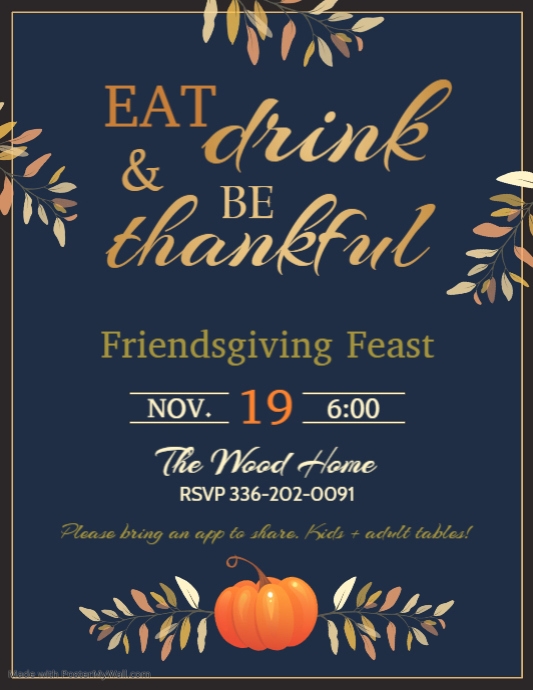 Thanksgiving feast flyer template | PosterMyWall
