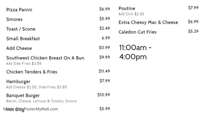 Lunch Menu 2022 | PosterMyWall