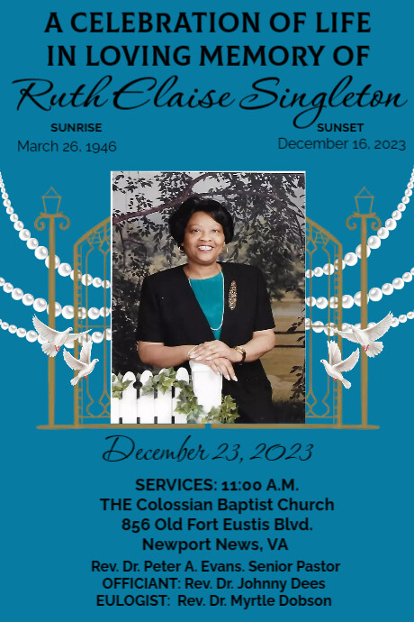 Obituary for Funeral | PosterMyWall