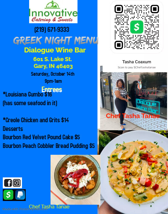 dialogue menu greek night | PosterMyWall