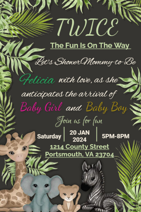 Birthday party, safari party | PosterMyWall