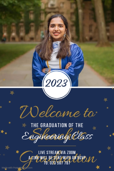 Blue engineers graduation banner | PosterMyWall
