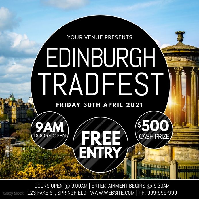 Edinburgh Tradfest Poster Template | PosterMyWall