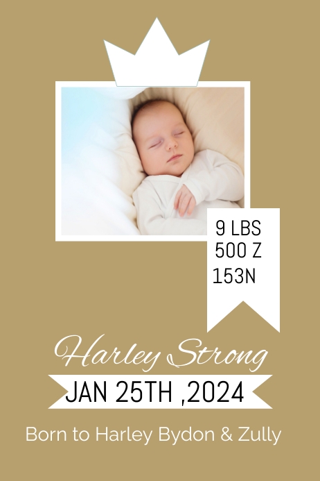 Editable Baby Announcement Template | PosterMyWall