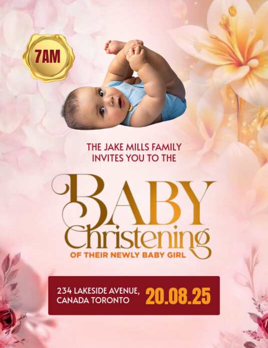 EDITABLE BABY CHRISTENING FLYER | NAMING CEREMONY FLYER | CHILD ...