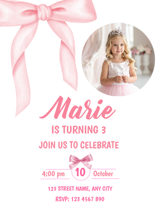 Editable ballerina birthday invitation Template | PosterMyWall