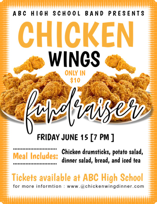 Editable BBQ Chicken Fundraiser Flyer Template | PosterMyWall