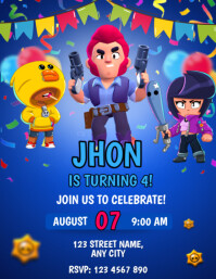 Modèle Brawl Stars Birthday Invitation | PosterMyWall