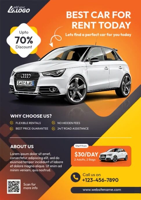 Copy of Editable Car Rental Business Flyer Template | PosterMyWall