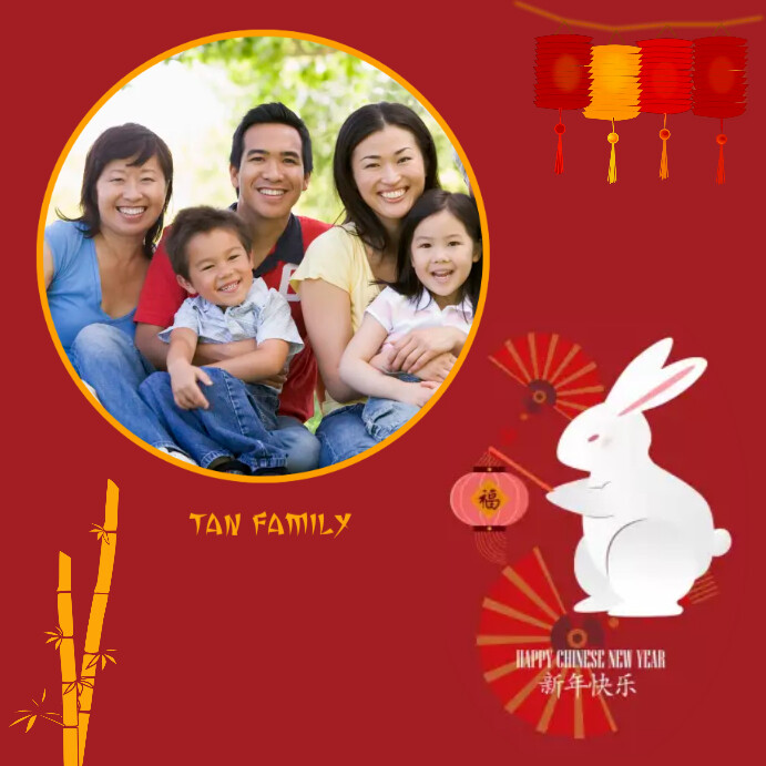 editable chinese new year greetings w/ photo Template | PosterMyWall