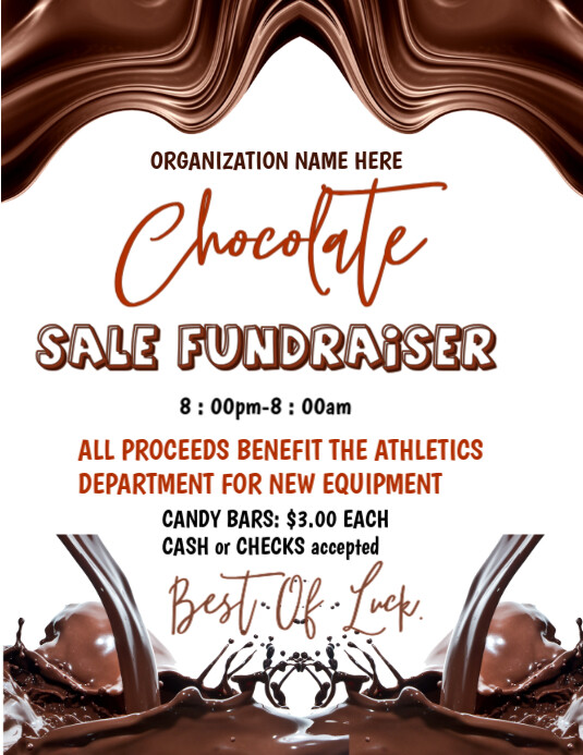 EDITABLE Chocolate Sale Fundraiser Flyer Template | PosterMyWall