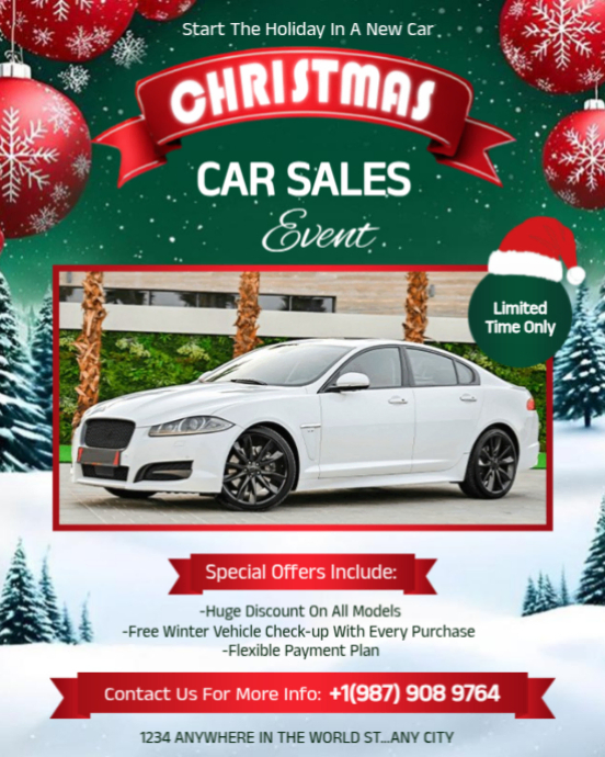Plantilla de Editable Christmas Car Sales Event Flyer Template ...