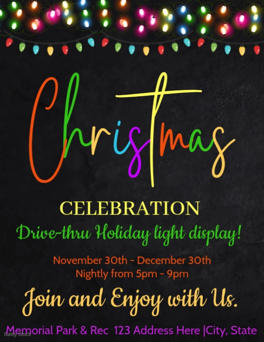 Editable Christmas Light event Flyer Template | PosterMyWall