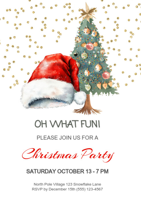 Editable Christmas Party Invitation, Christmas Party Invitation Templat ...