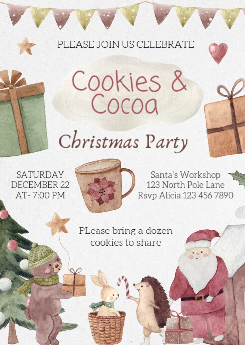 Editable Christmas Party Invitation Template | PosterMyWall