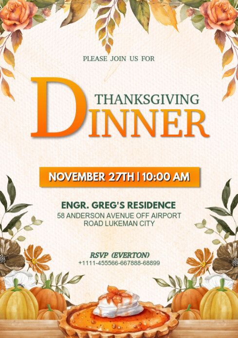 Editable Dinner Invitation Template | PosterMyWall