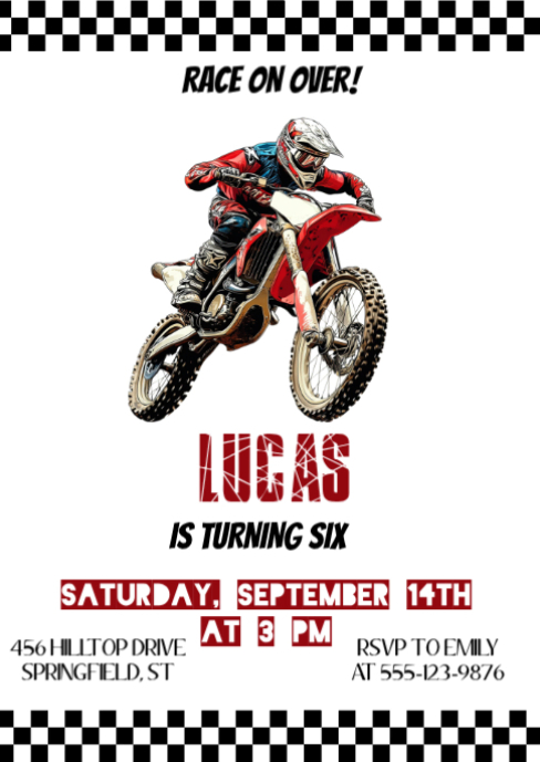 Editable Dirt Bike Birthday Invitation, Motocross Racing invitation ...
